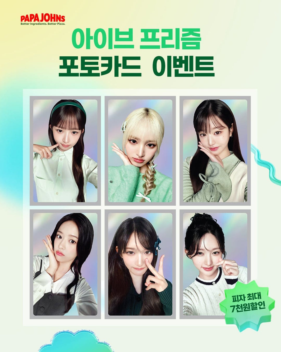 IVE X Papa John Photocards Set 2025 – Mins Studios